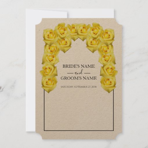 Rustic Yellow Roses Wedding Invitations | Zazzle