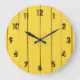 Rustic Yellow Wood Planks Large Clock | Zazzle