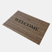 Rustic Zen Tatami Print Straw Woven Custom Doormat | Zazzle