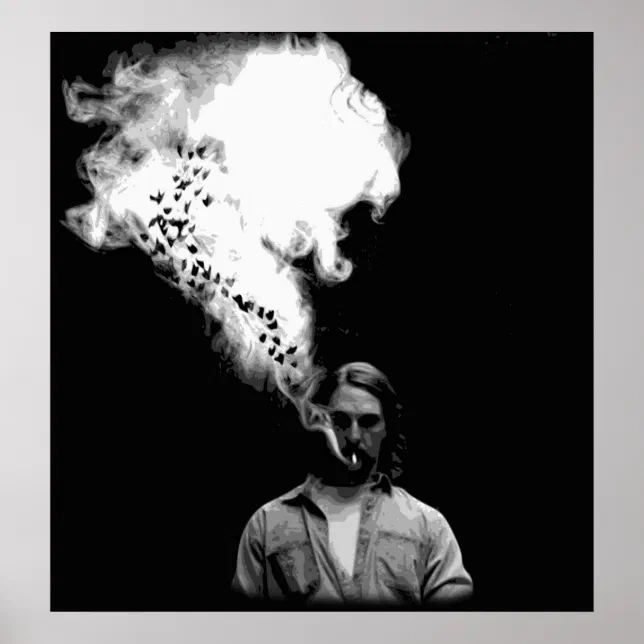 Rustin Cohle from True Detective Smoking a Cigaret Poster | Zazzle