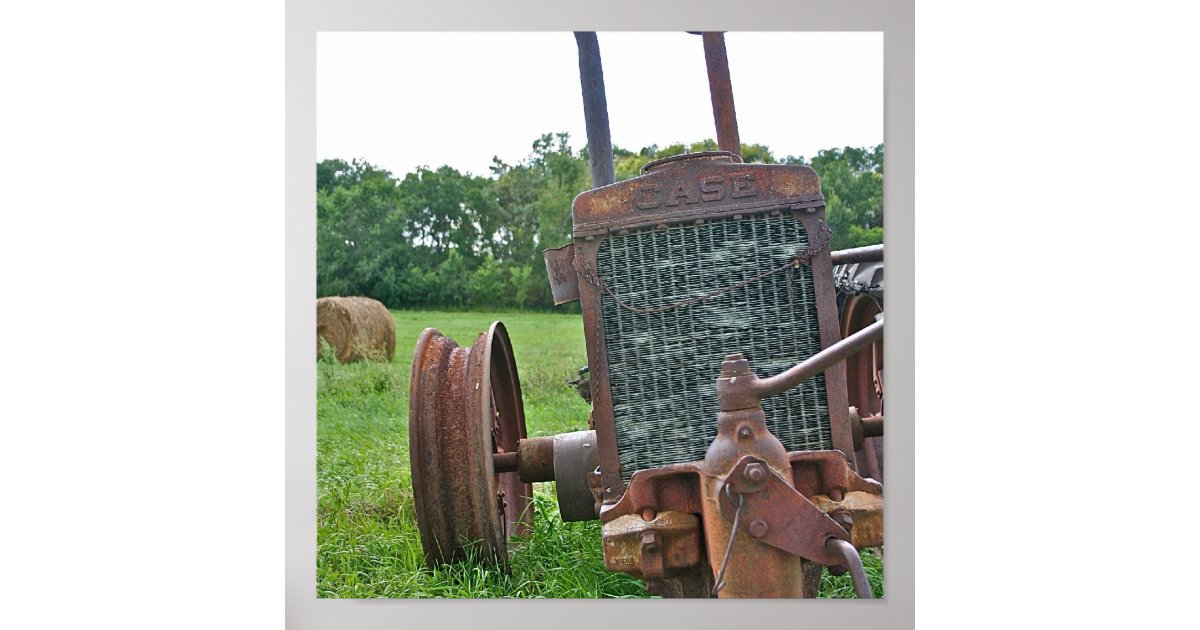 Rusty Antique Case Tractor Poster | Zazzle