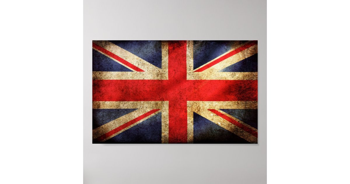 Rusty British Flag Poster | Zazzle