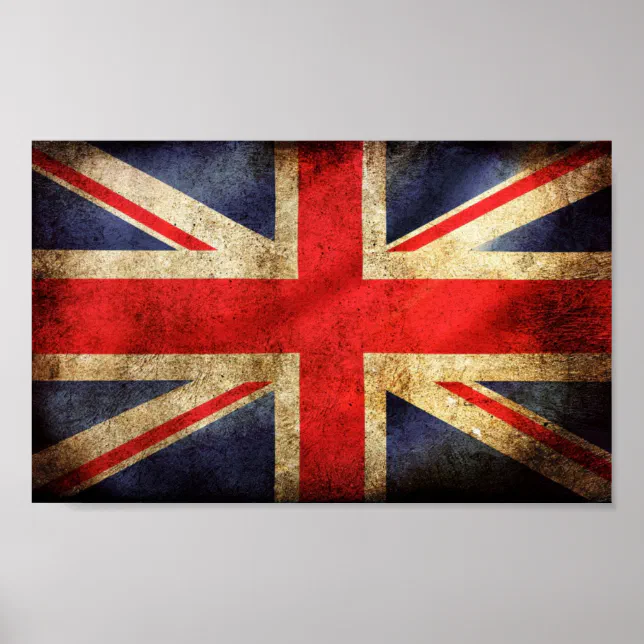Rusty British Flag Poster | Zazzle