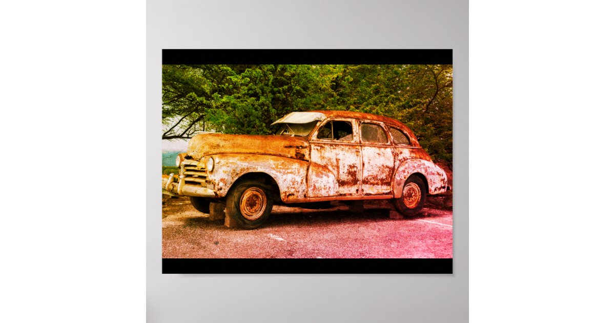 Rusty Classic Car Poster | Zazzle