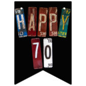 rusty license plate collection 70th birthday bunting flags | Zazzle
