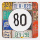 Rusty License Plates 80th Birthday Square Sticker | Zazzle