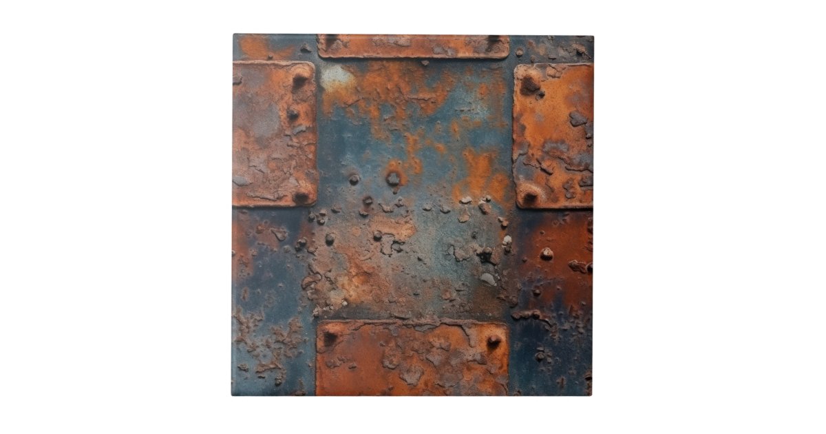Rusty Metal Panels Ceramic Tile | Zazzle