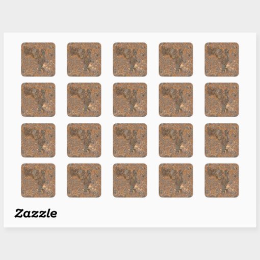 Rusty Metal Texture Square Sticker | Zazzle