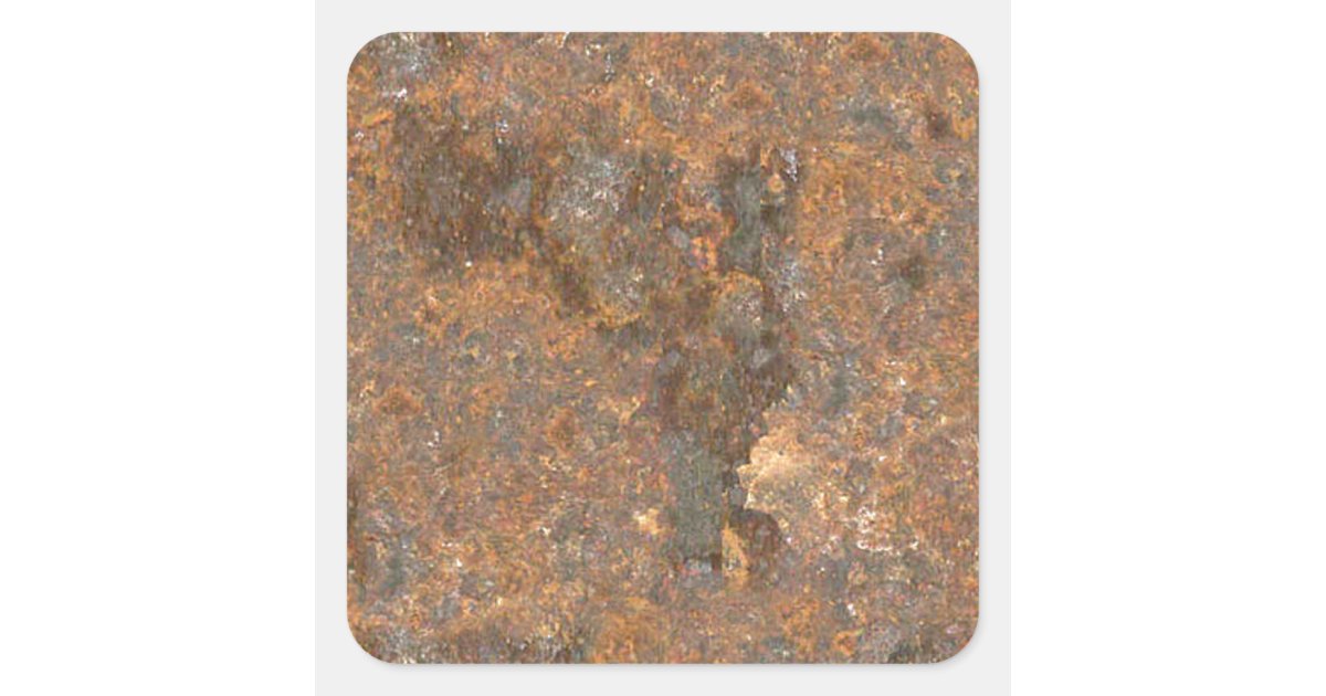 Rusty Metal Texture Square Sticker | Zazzle