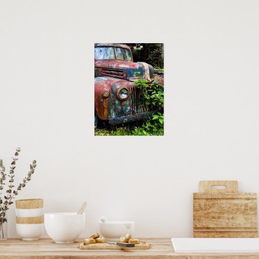 Rusty Old Antique Truck Poster | Zazzle
