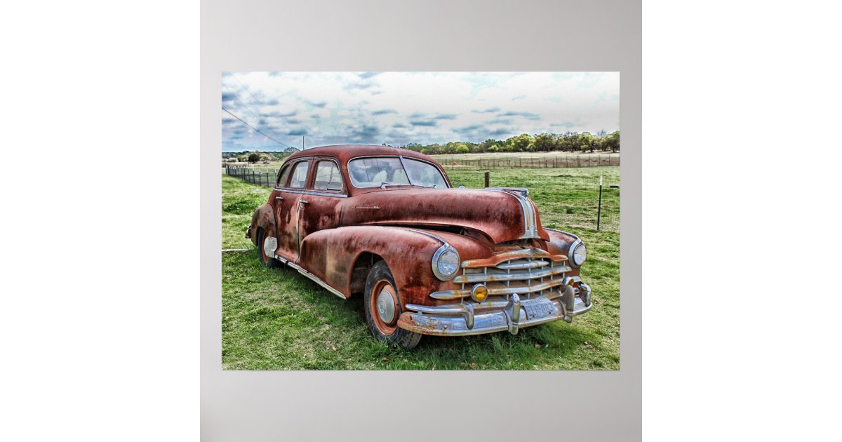 Rusty Old Automobile Car Poster | Zazzle