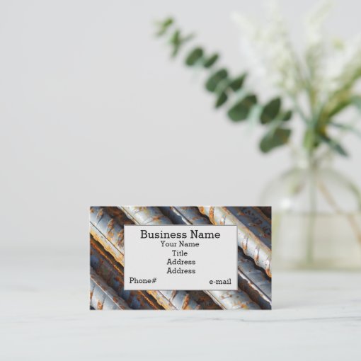 Rusty Rebar Design Business Card | Zazzle