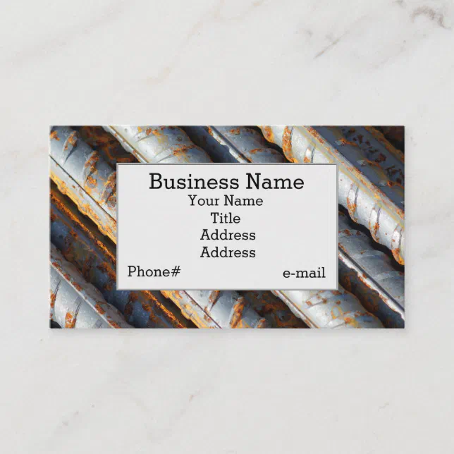 Rusty Rebar Design Business Card | Zazzle