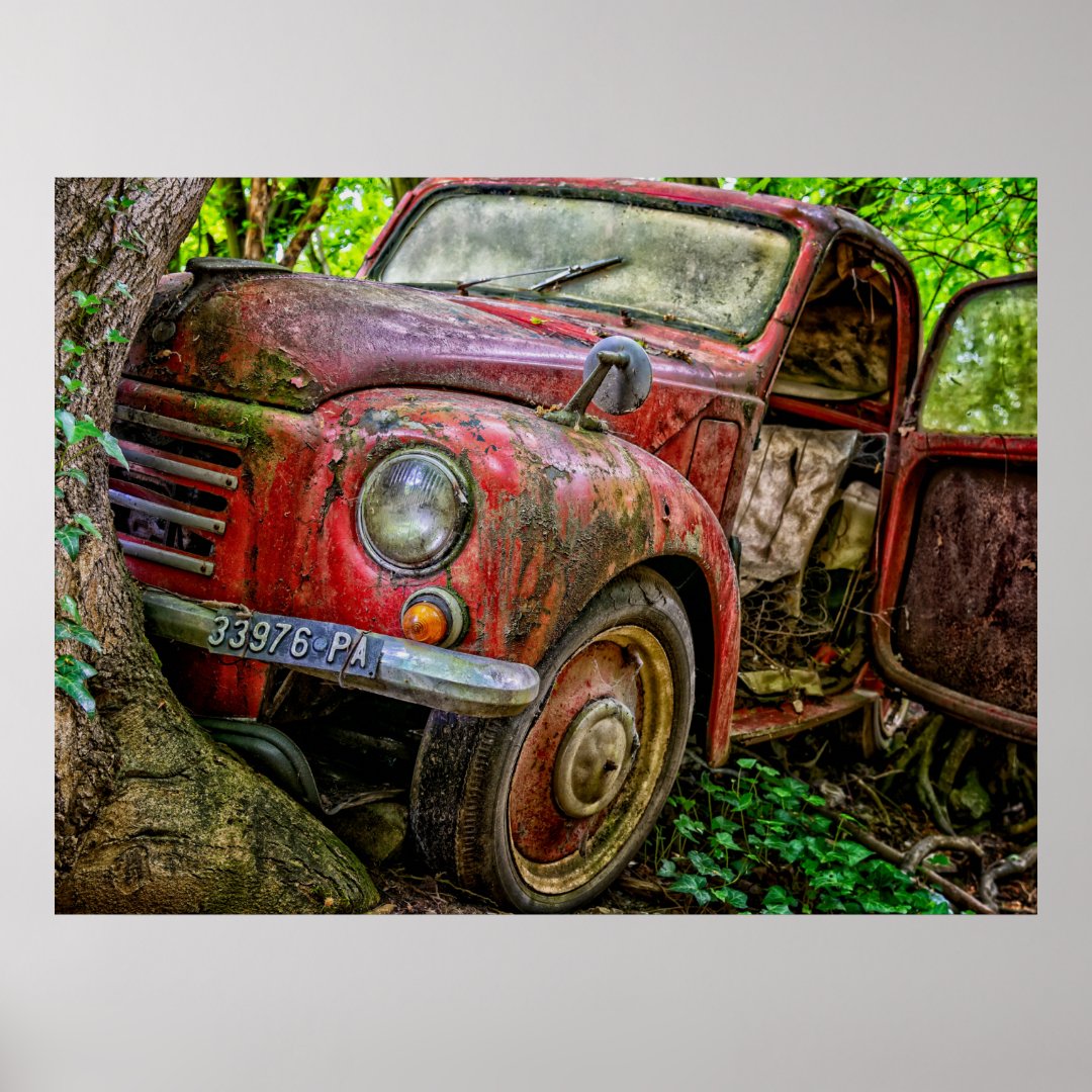 Rusty Red Truck Vintage Poster | Zazzle