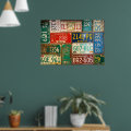 rusty retro license plate collection poster | Zazzle