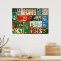 rusty retro license plate collection poster | Zazzle