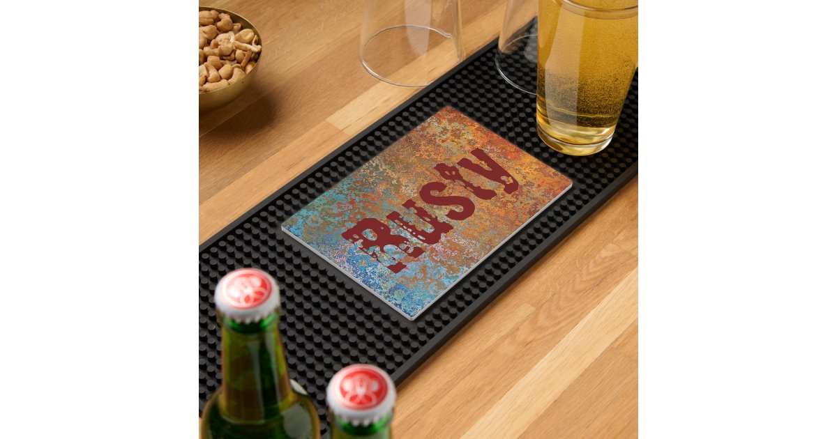 Rusty, Steampunk Personalized Bar Mat | Zazzle