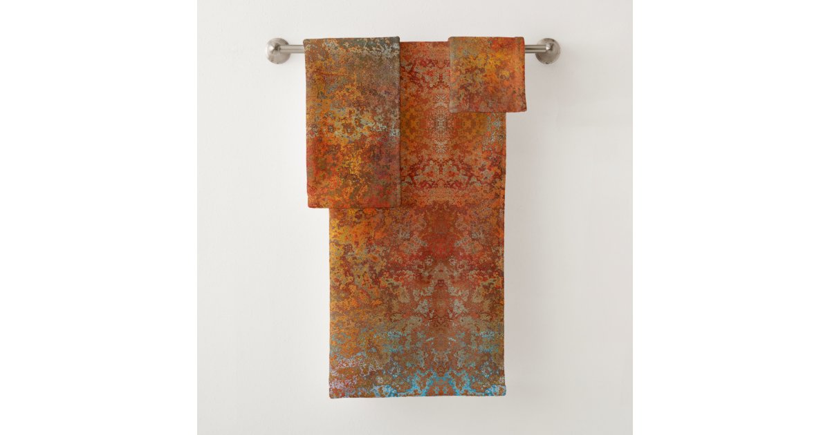 Rusty, Verdigris, Grunge Steampunk Bath Towel Set | Zazzle