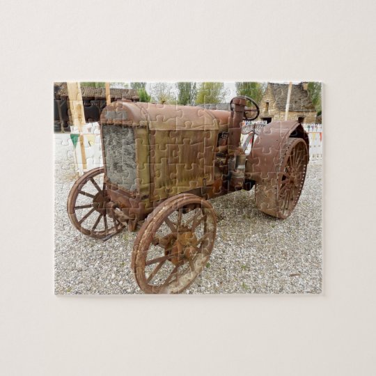 Rusty vintage tractor jigsaw puzzle | Zazzle.com