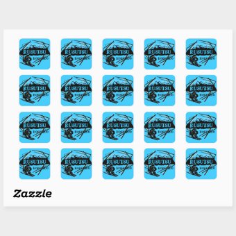 Rusutsu Hokkaido Japan blue ski logo stickers | Zazzle