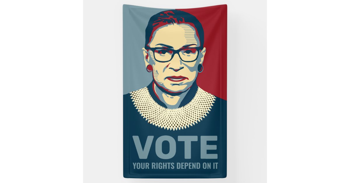 Ruth Bader Ginsburg Modern Pop-Art Vote Banner | Zazzle