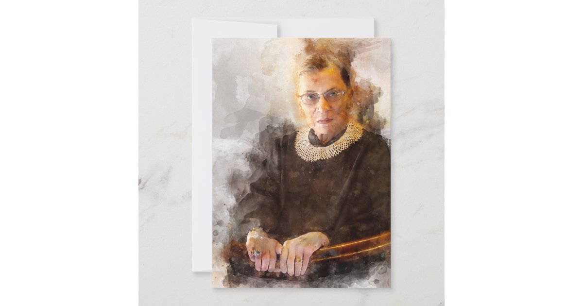 Ruth Bader Ginsburg with Judge Robe Portrait Thank You Card | Zazzle