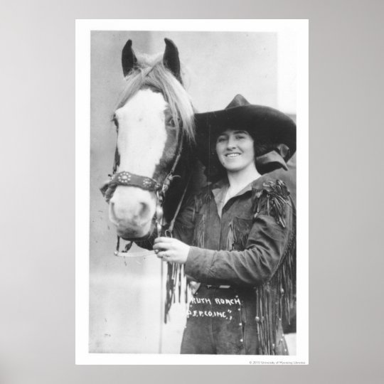 Ruth Roach and her horse. Poster | Zazzle.com