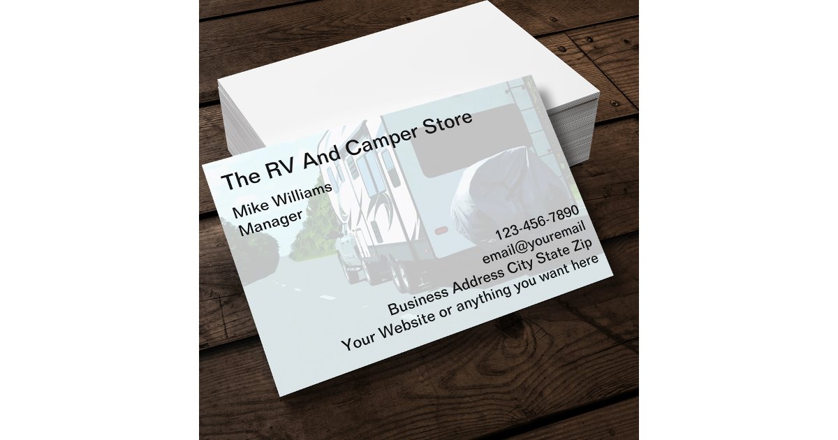 RV and Camper Store Business Card | Zazzle