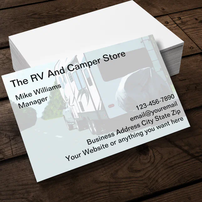 RV and Camper Store Business Card | Zazzle