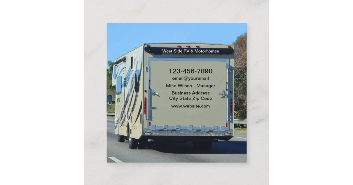 RV And Motorhome Sales Service Business Cards | Zazzle