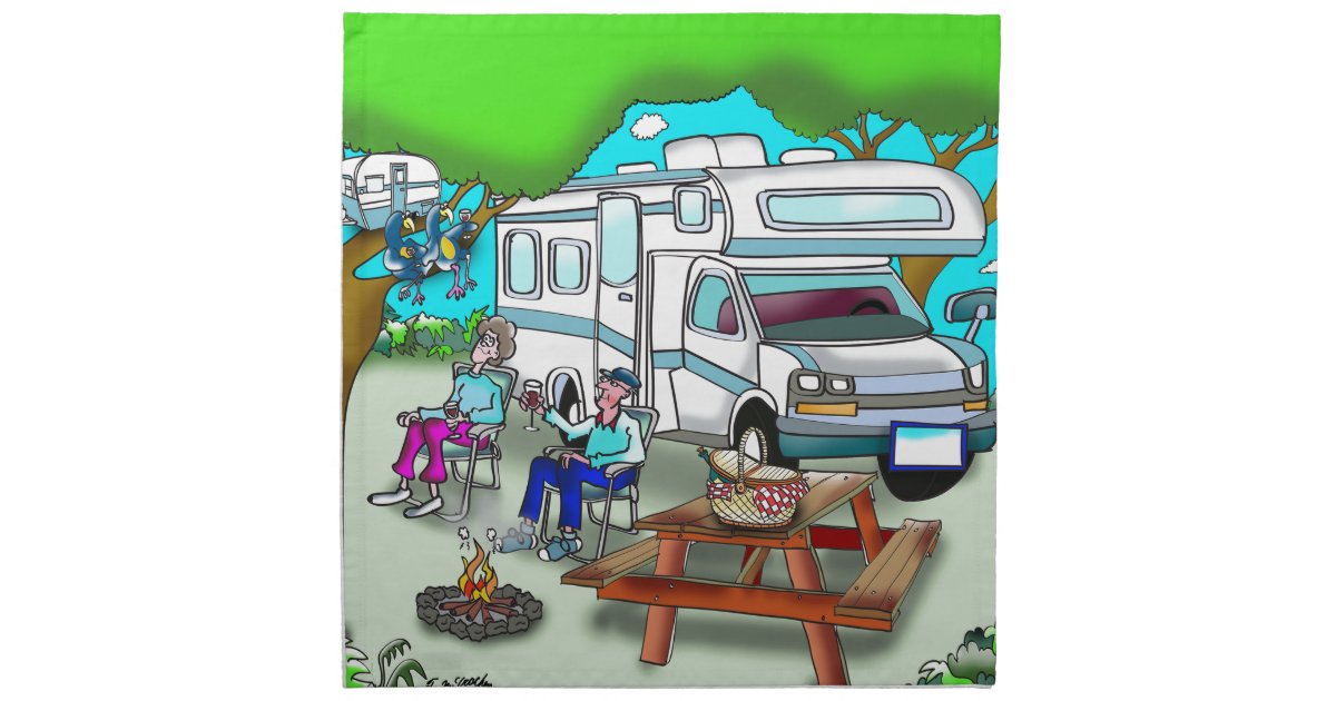 RV Cartoon 9475 Napkin | Zazzle
