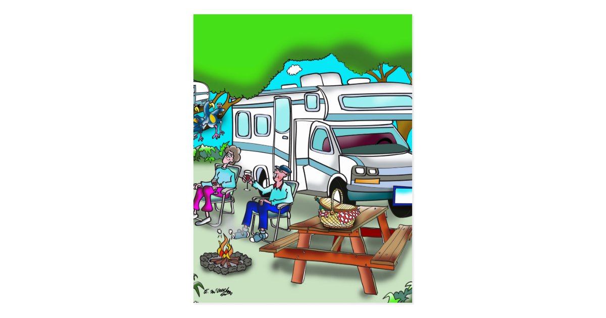 RV Cartoon 9475 Postcard | Zazzle.com