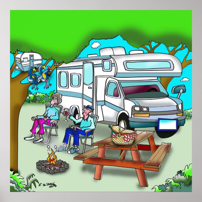 RV Cartoon 9475 Poster | Zazzle.com