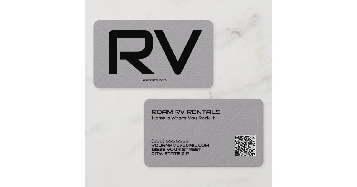 RV Custom QR Code Premium Business Card | Zazzle