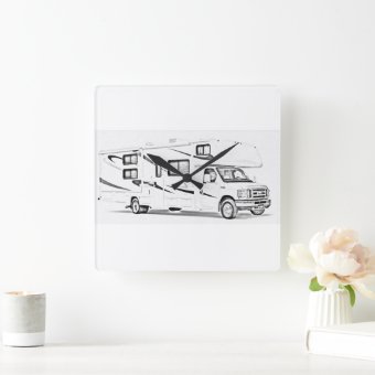 "RV" design wall clocks | Zazzle