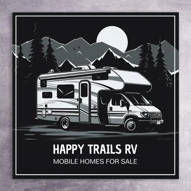 RV Motorhome Custom QR Square Business Card | Zazzle