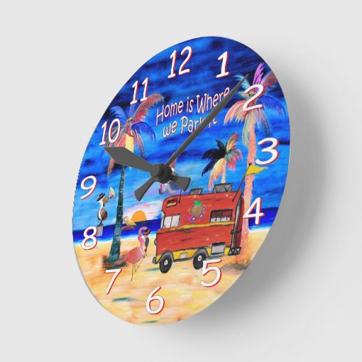 RV retro camper wall clock | Zazzle