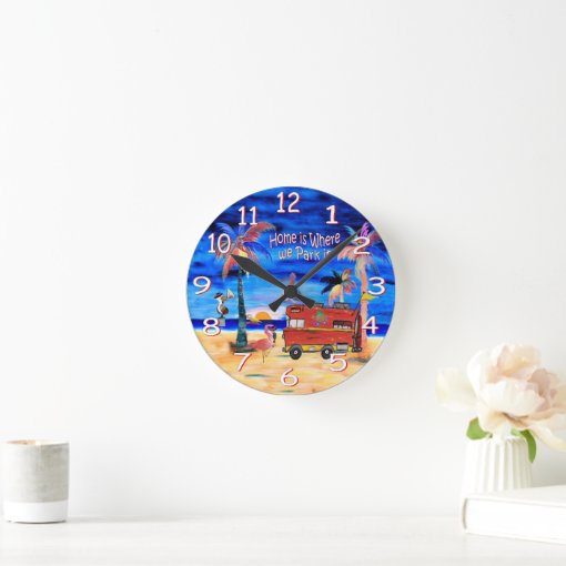 RV retro camper wall clock | Zazzle