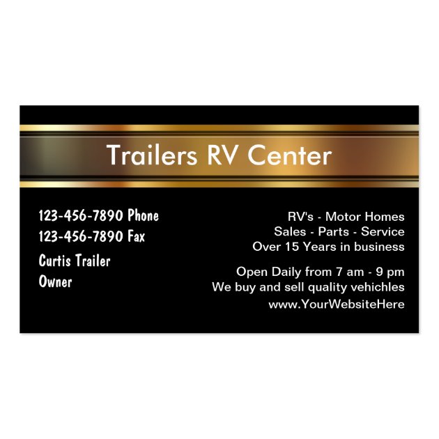RV Trailer Business Cards