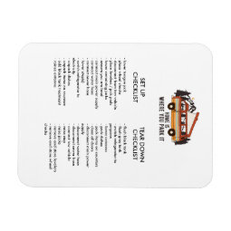 RV Trailer Editable Set Up and Tear Down Checklist Magnet | Zazzle