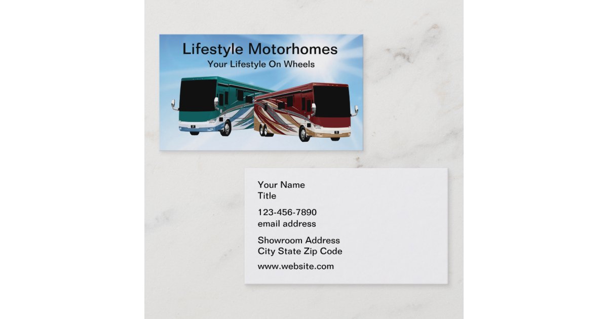 RV Trailers And Motorhomes Business Card | Zazzle