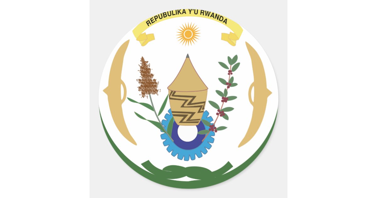 Rwanda Coat of Arms Classic Round Sticker | Zazzle