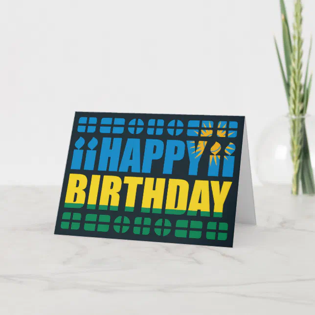 Rwanda Flag Birthday Card | Zazzle