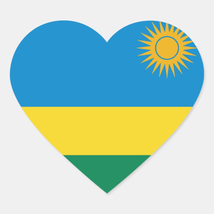 Rwanda Flag Heart Sticker | Zazzle