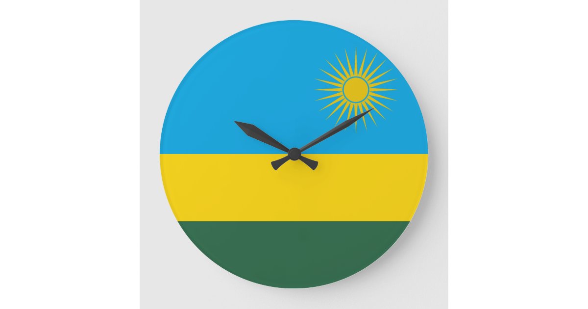 Rwanda Flag Large Clock | Zazzle