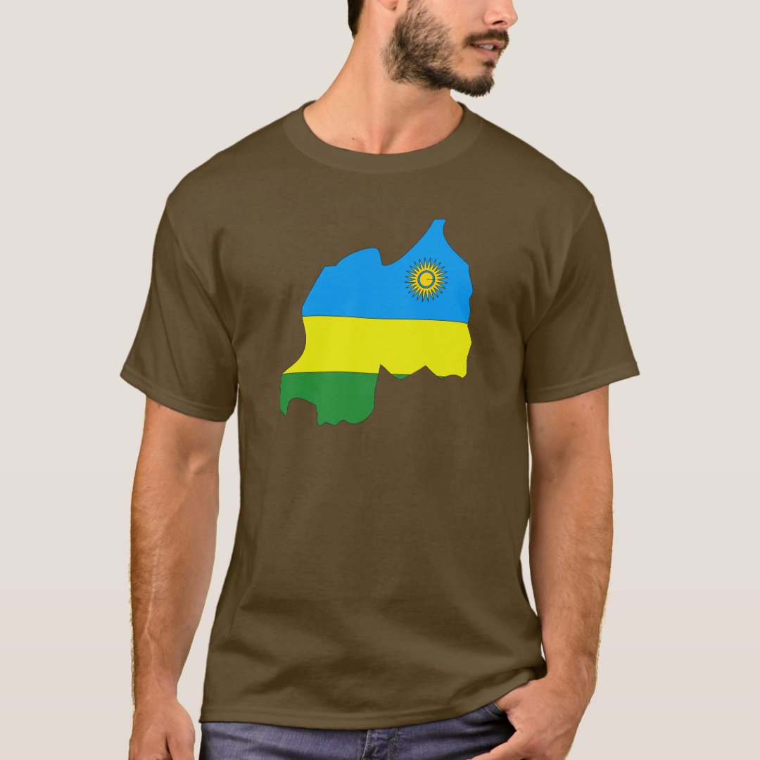 Rwanda flag map T-Shirt | Zazzle