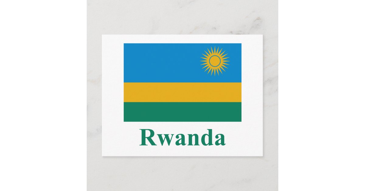 Rwanda Flag with Name Postcard | Zazzle