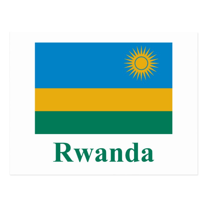 Rwanda Flag with Name Postcard | Zazzle.com