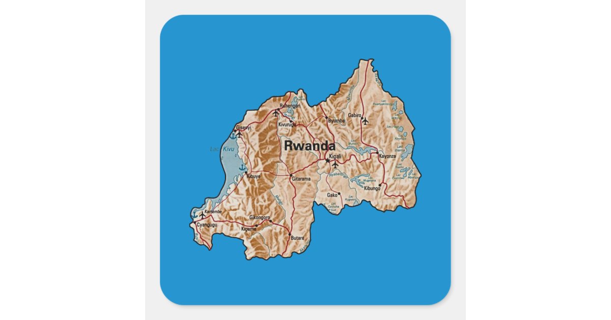 Rwanda Map Sticker | Zazzle
