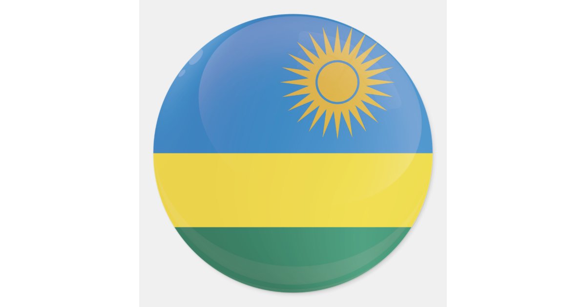 Rwanda Round Icon Flag Classic Round Sticker | Zazzle